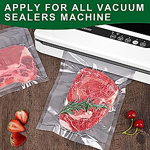 Vacuum Sealer Bags, 11" x 20'(2 Rolls) and 8" x 20'(3 Rolls) Food Sealer Saver Bags, Commercial Grade Bag Rolls, Freezer Bags for Vacuum Sealer
