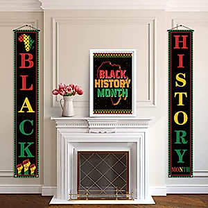 Black History Month Porch Banner African American Afro February Festival Holiday Front Door Wall Hanging Banner Decor