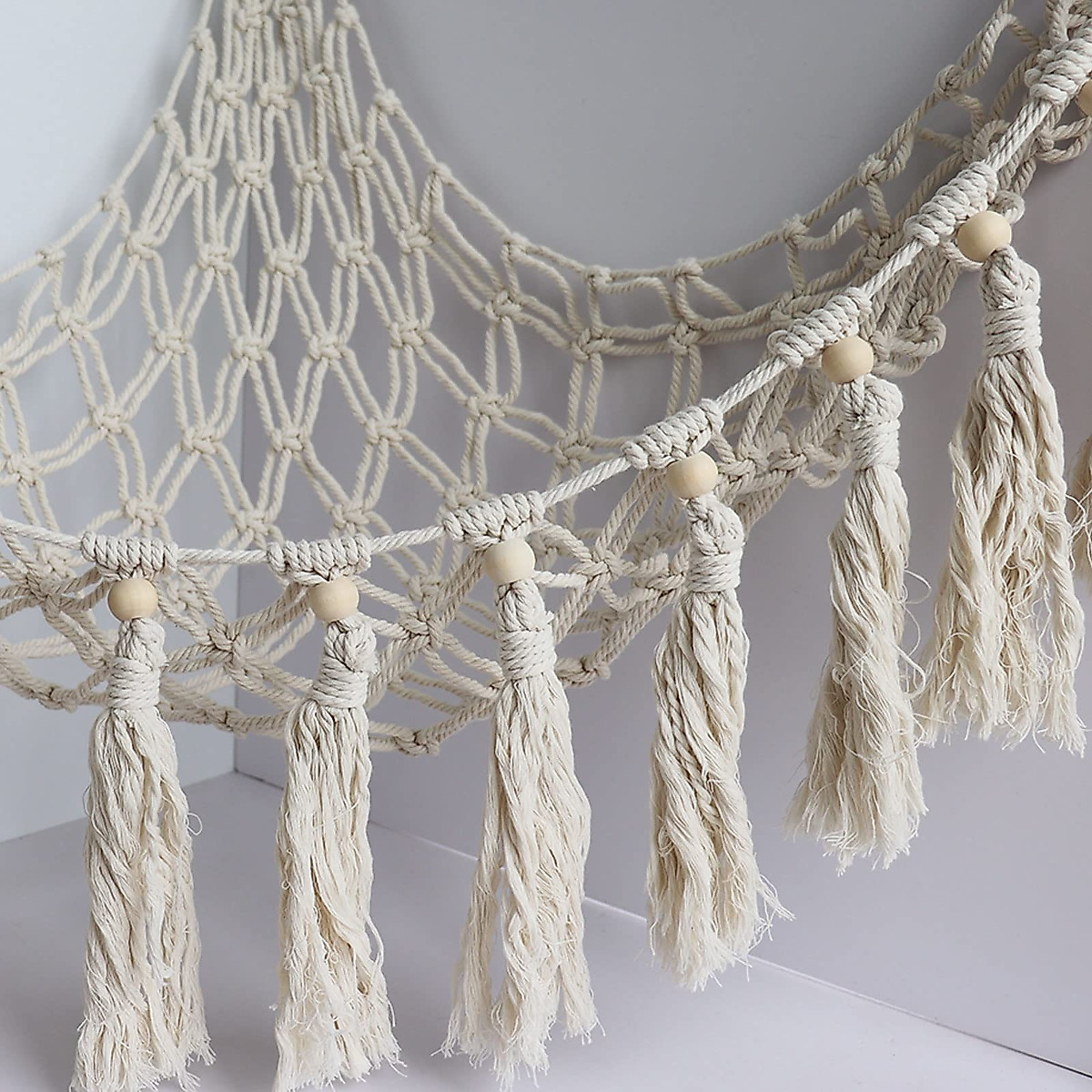 Stuffed Animal Toy Hammock, Stuffed Animal Net, Handmade Large Size Macrame Toy Hammock, Wall Hanging Mesh Toy Hammock, Stuff Animal Toy Organizer Storage Net for Kids Bedroom Nursery Play Room