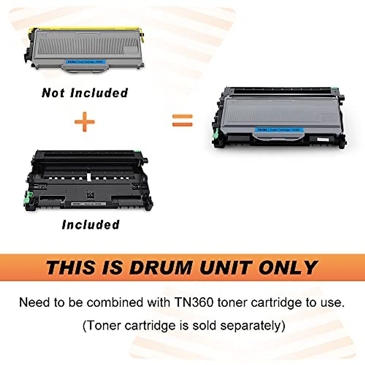 v4ink Compatible Drum Replacement for Brother DR360 Drum Unit Work with HL-2140 HL-2170W DCP-7030 DCP-7040 MFC-7340 MFC-7345N MFC-7440N MFC-7840W Prtiner, 1-Pack