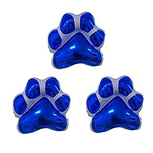 CYMYLAR 3PCS 25 * 28 inch Blue White Dog Paw Balloon Blueyi Foil Balloons/Blueyi Birthday Party Supplies Balloons/Baby Shower Girls and Boys Blue Theme Happy Birthday Party Decorations