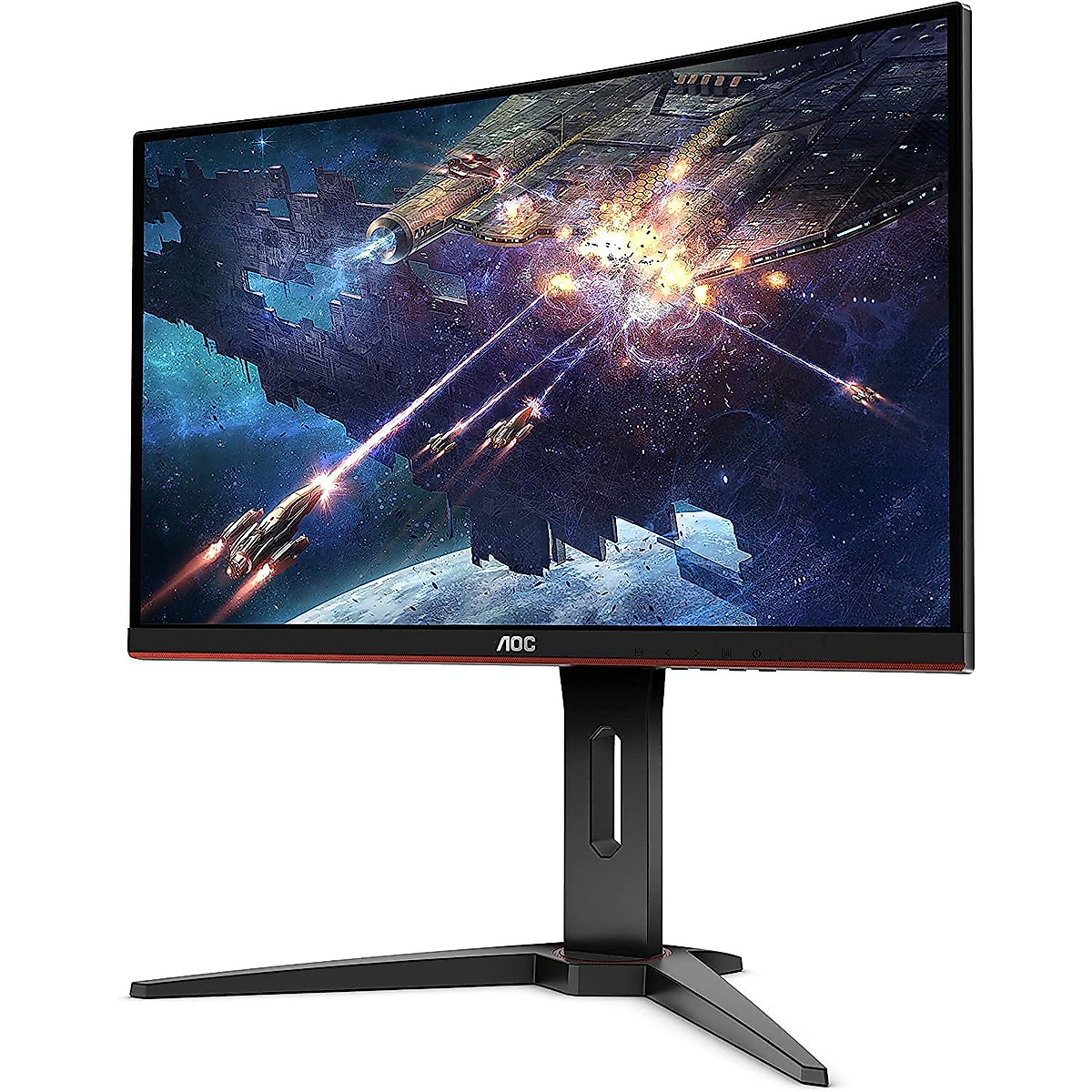 Nowco 2021_AOC 24 inch Gaming Monitor, FHD 1920x1080, 1500R, VA, 165Hz (144Hz Supported,144hz 1ms), FreeSync Premium, Height Adjustable Black, HDMI Cable and Mouse pad Included.