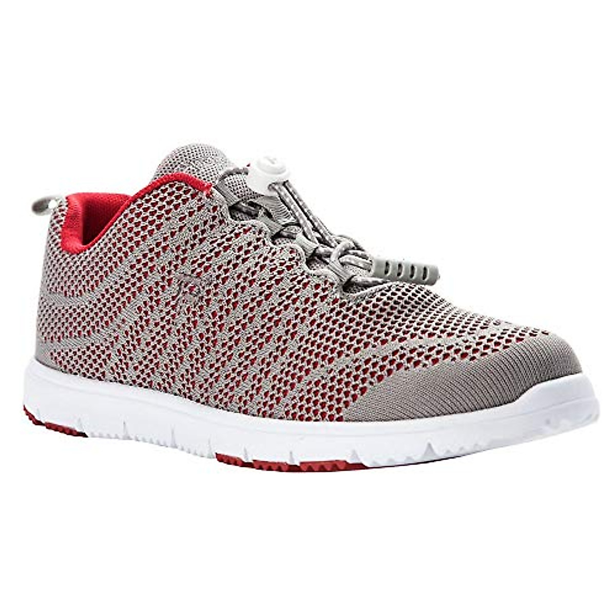 Propét Womens Travel Walker Evo Sneaker, Grey/Crimson,7 XX-Wide