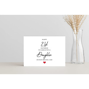 Emily gift Daughter 21st Birthday Card - Happy 21st Birthday To A Beautiful Daughter On Her Special Day - 21st Daughter Card For Her