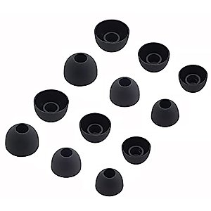 ALXCD Ear Tips Compatible with Skullcandy Sesh Evo Indy Evo Earbuds, 6 Pairs S/M/L 3 Sizes Soft Silicone Tips Replacement Earbuds Tips, Compatible with Skullcandy Indy Evo Sesh Evo S, Black SML
