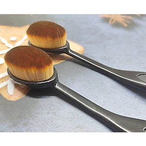 2 Pack Toothbrush Foundation Brush Oval Makeup Brush Loose Powder Toothbrush Brushes for Blending Liquid, Cream, Flawless Powder Cosmetics Tools