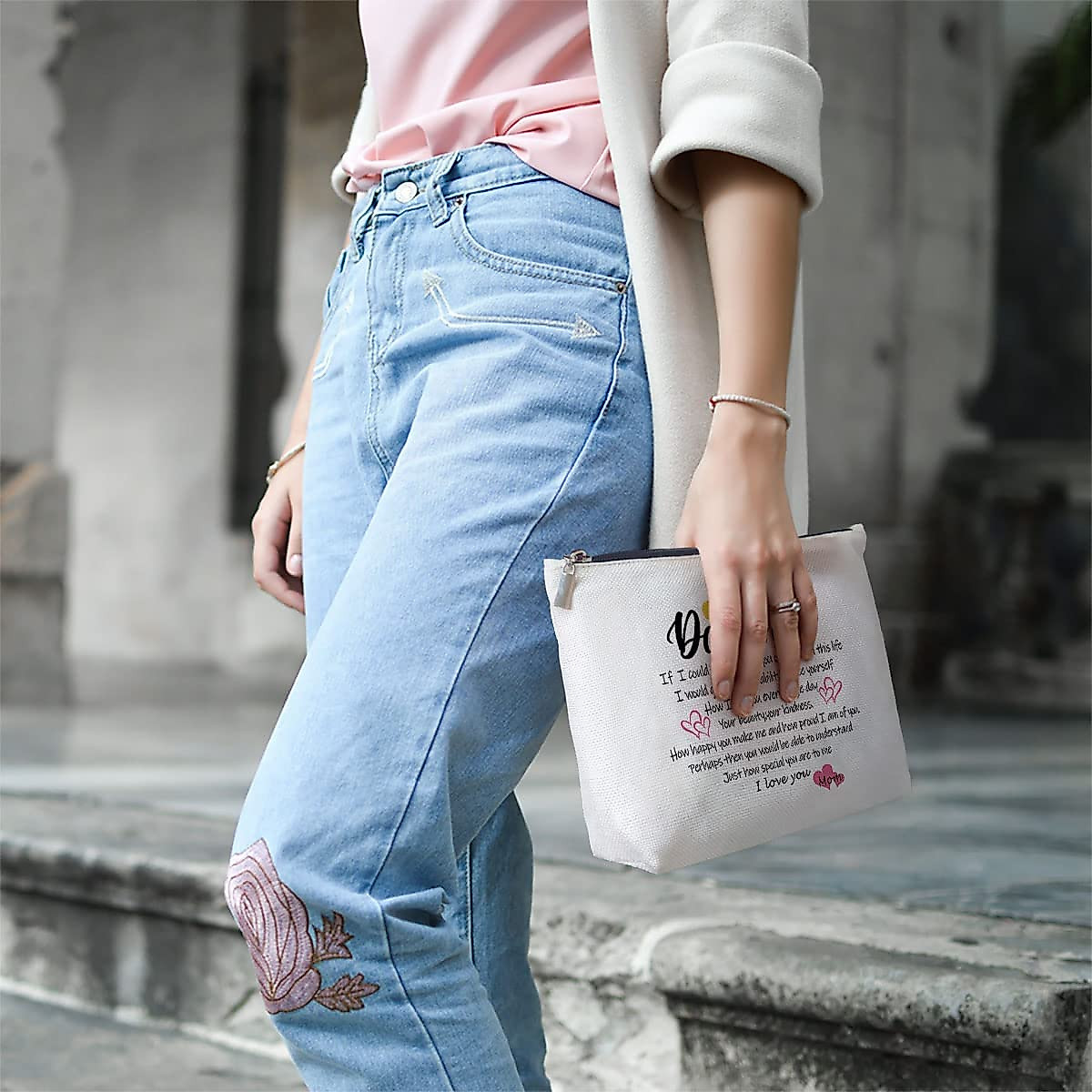 Daughter Gift from Mom, Daughter Birthday Gift Makeup Bag -To My Daughter Gifts