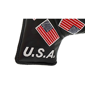 USA Patriotic Golf Putter Cover Head Covers Black Red White Blue blade Style Classic Traditional Headcover Putters Limited Edition