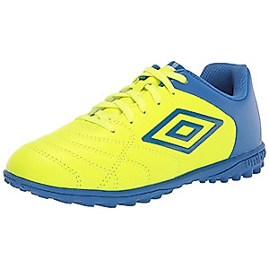 Umbro Boy's Classico XI TF Jr. Soccer Turf Shoe, Yellow/Blue/White, 12 Little Kid