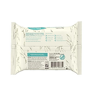 Aveeno Calm + Restore Nourishing Makeup Remover Face Wipes, 100% Plant-Based Cloth, Fragrance-Free Facial Towelettes with Oat Extract & Calming Feverfew, Hypoallergenic, 25 ct