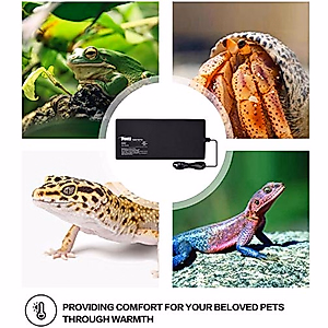 iPower PTHTPDCTRLV2HTPDXL 8"x18" Reptile Heating Pad Under Tank Terrarium Heat Mat with Digital Thermostat Temperature Controller for Small Animals