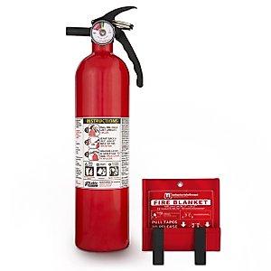 Kidde FA110 Multi Purpose Fire Extinguishers for The House and Boat with Wall Mount Bracket, (Rating 1-A:10-B:C) Includes Wholesalehome Fire Blanket