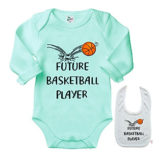 Future Basketball Player -Cute Shirt Newborn Baby Bodysuit Outfit Onesie & Bib