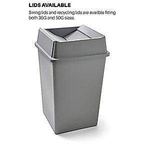 Rubbermaid Commercial Products 50-Gallon Untouchable Square Trash/Garbage Can for Offices/Stores/Restaurants, Blue Recycling (FG395973BLUE)
