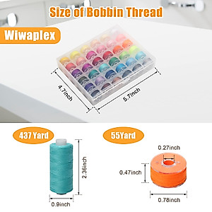 WIWAPLEX 72pc Bobbin Sewing Kit, 437 Yards Thread, 36 Colors, Prewound, Hand & Machine Sewing, Emergency & Travel, DIY & Home