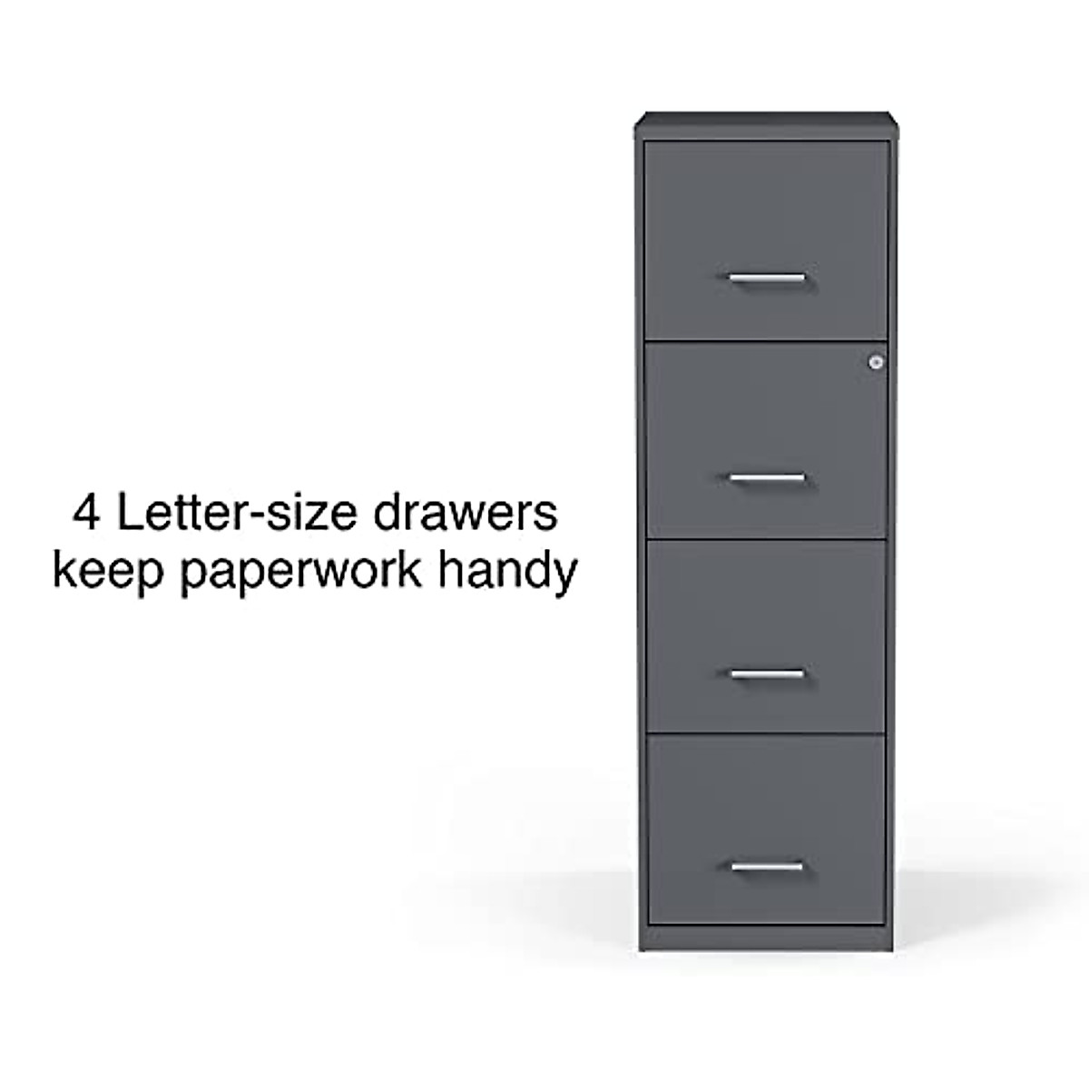 STAPLES 2806663 4-Drawer Vertical File Cabinet Charcoal Letter 18-Inch D (52148)