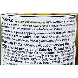 Matiz Piparras, Basque Guindilla Peppers (6.4 oz.) Spanish Green Pickled Peppers from Spain