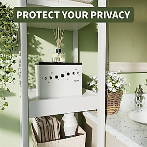 YIKIBOX Tampon Holder Storage for Bathroom with Tray Lid,Feminine Product Organizer,Wood Tampon Container Box,Essentials for Women,Thoughtful and Practical Gifts for Women(White)