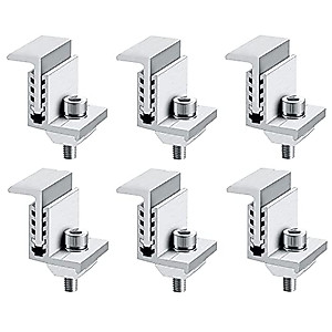 Solar Panel Clamps Solar Panel Mounting Rails for Solar Panel PV Mounting Hardware Solar Panel Accessories(6 Pack)