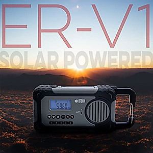BTECH ER-V1 Emergency Solar Hand Crank Portable Radio, AM/FM/NOAA/SW Radio Receiver, 5 Ways to Power with 2000mAh Power Bank Phone Charger, USB Charger and LED Flashlight