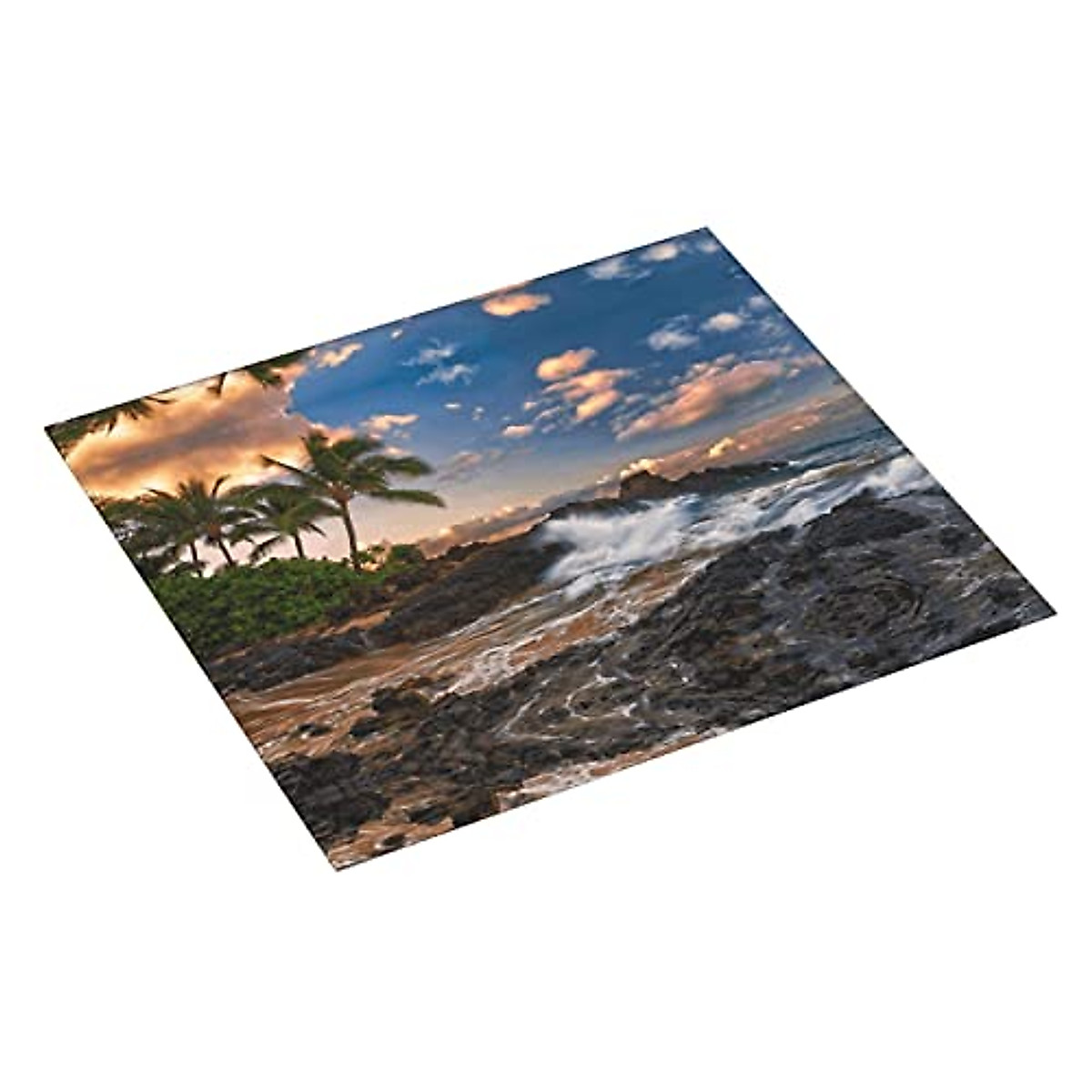 Palm Trees Clouds Tropical Coast Printed Drying Mat For Kitchen Ultra Absorbent Microfiber Dishes Drainer Mats Non-Slip Silicone Quick Dry Pad - 18 X 16inch