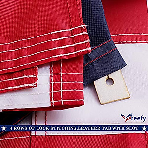 Freefy American Flag 2.5x4 Ft Pole Sleeve Banner Style-Embroidered Stars,Sewn Stripes,UV Protected,heavy duty Durable Nylon USA US Outdoor Indoor Flags (Pole NOT Included)