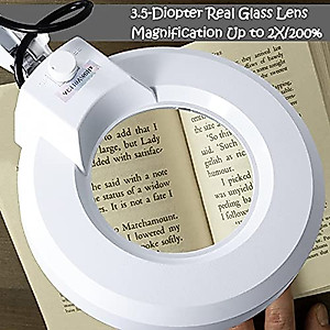 Innqoo LED Floor Lamp, LED Esthetician Light, Magnifying Glass with Light, Lighted Magnifier for Reading, Crafts & Pro Tasks, Adjustable & Dimmable