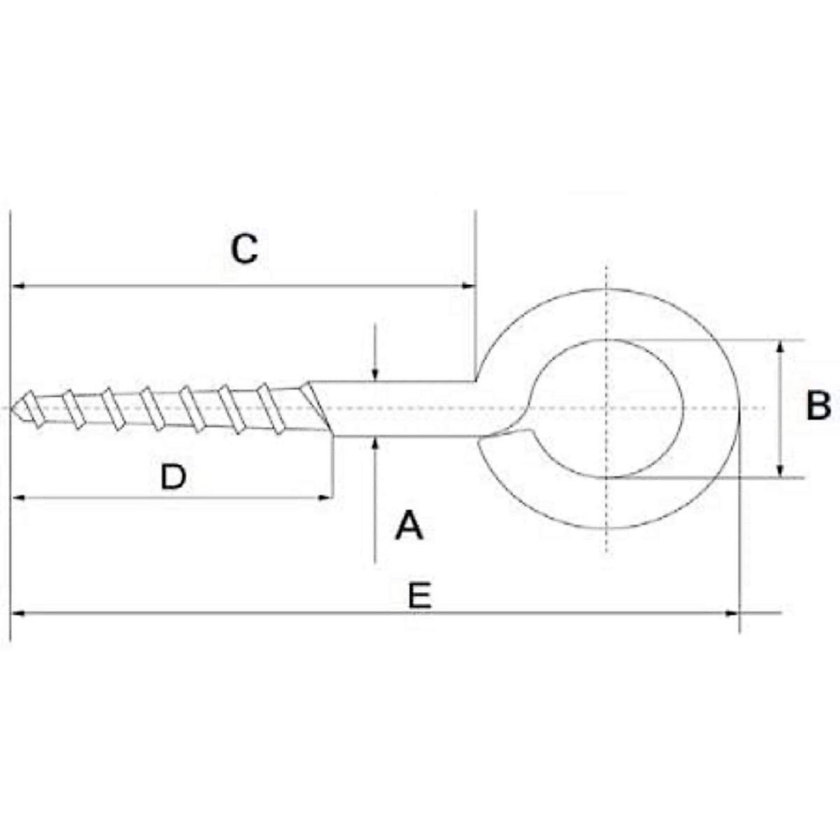 12-Pack 316 Stainless Steel Eye Bolt Eye Hook Heavy Duty Screw Eye Lag Thread Eye 2.1 inches Eye Bolt