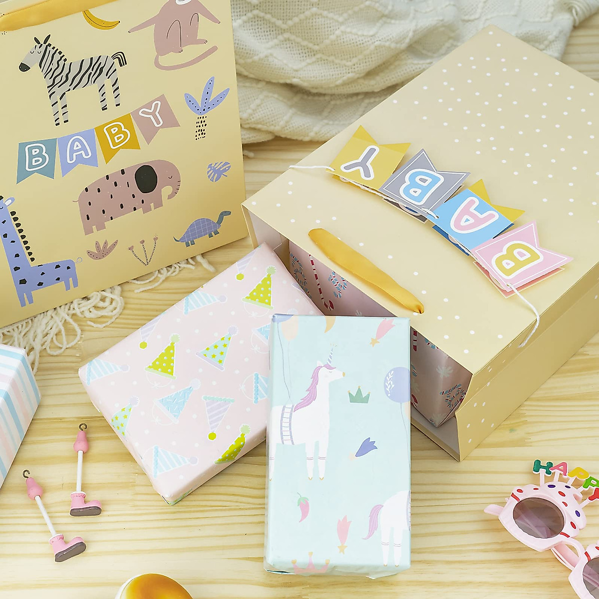 MAYPLUSS 13" Large Valentine's Day Gift Bag with Greeting Card and Tissue Paper - Red Gnome