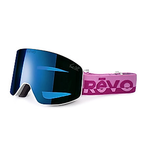 REVO Goggles No. 3 x Bode Miller: SuperNova+ Photochromic Lens, Frameless Design, Metallic White Frame with Blue Water Lens