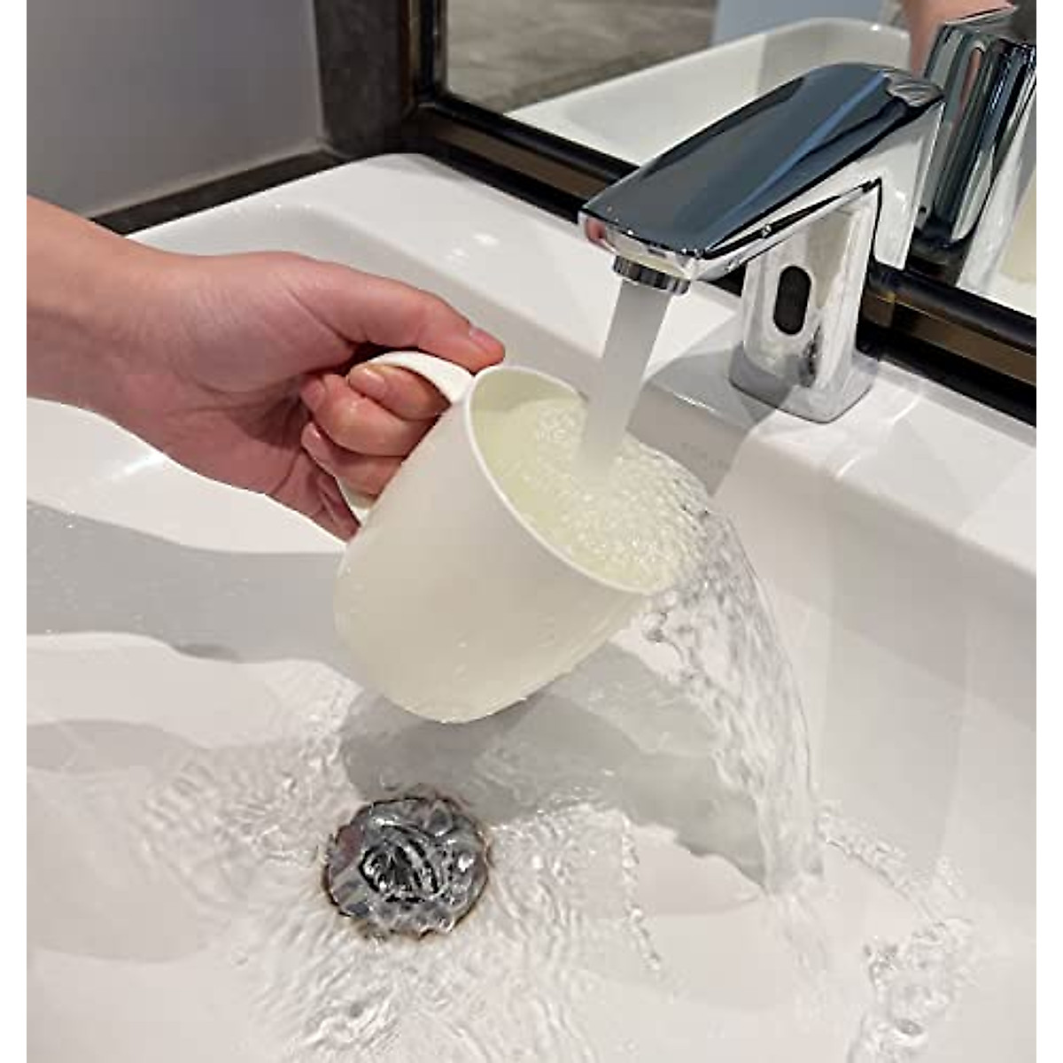 fulong Reusable Plastic Drinking Cup with Handle, BPA Free Microwave & Dishwasher Safe Food Grade PP 13 Ounce Coffee & Milk Mug Set of 5 (Pink)