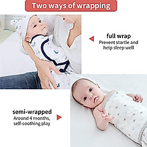 Newborn Swaddle with Hat 100% Cotton Swaddle Blankets for Baby Receiving Blanket Adjustable Sleepsack Easy Wrap Swaddle for Infant Boys Girls 0-3 Months (Stars)