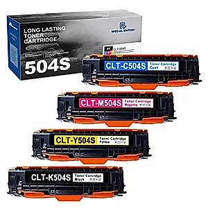 CLT-K504S CLT-C504S CLT-M504S CLT-Y504S 504S Toner Cartridge Compatible Replacement for Samsung CLX-4195 4195FW CLP-415 415N Xpress C1810W C1860FW (1Black,1Cyan,1Magenta,1Yellow,4 Pack)