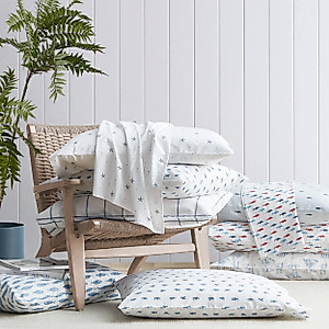 Nautica - Full Size Sheet Sets, Cotton Percale Bedding, Crisp & Cool, Coastal Home Decor (Whitewood Sail Blue, Full)