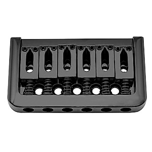 Musiclily 52.5mm Fixed Hardtail Bridge Non-tremolo Electric Guitar Bridge for 6 String Fender Strat Stratocaster Tele Telecaster Guitar Replacement, Black
