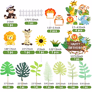 Jungle Safari Animal Cake Toppers Animals Cake Decorations for Jungle Safari Animals Theme Party Baby Showers Kid Birthday Party Supplies (Jungle Safari)