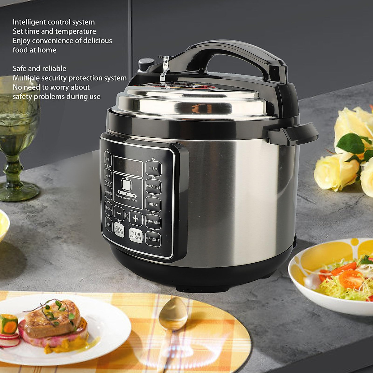 Electric Pressure Cooker,5L Electric Pressure Rice Cooker,Smart Instant Multi Cooker for Rice Soup Porridge