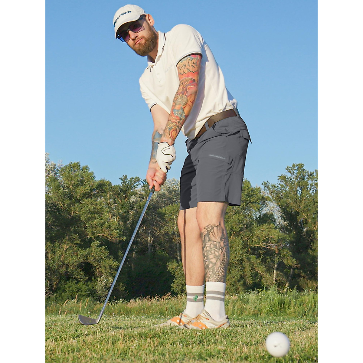 Mr.Stream Men's Hiking Relaxed Fit Golf Lounge Quick Drying Fishing Nylon Casual Shorts 3202 Blue L