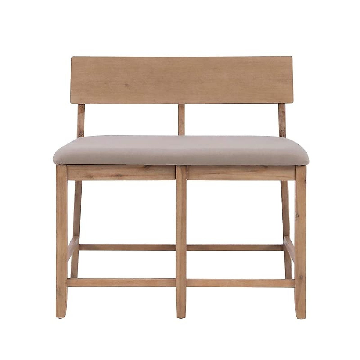 Linon Jordan Wood 25" Counter Height Dining Bench in Washed Gray