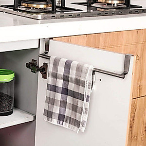Stainless Steel Towel Bar Holder Over Kitchen Cabinet Door Hanging Rack 24cm 36cm by SHG (36cm)