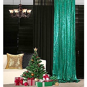 Sequin Curtain 2FTx8FT Green Sequin Curtain Sequin Backdrop Curtains Sequin Shower Curtain Panel Fabric Wedding Backdrop Photo Booth Backdrop (2FTx8FT, Green)