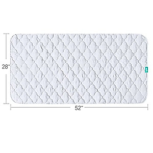 Crib Mattress Protector Pad Cover Quilted Waterproof Incontinence Bed Pads Wetting Protection Pad 52" x 28" Reusable & Non-Slip Potty Training Pads for Toddlers (Quilted Improved Thickness)