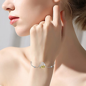 LONAGO 925 Sterling Silver Tiger Bracelet Tree of Life with Cute Tiger Bracelet for Women