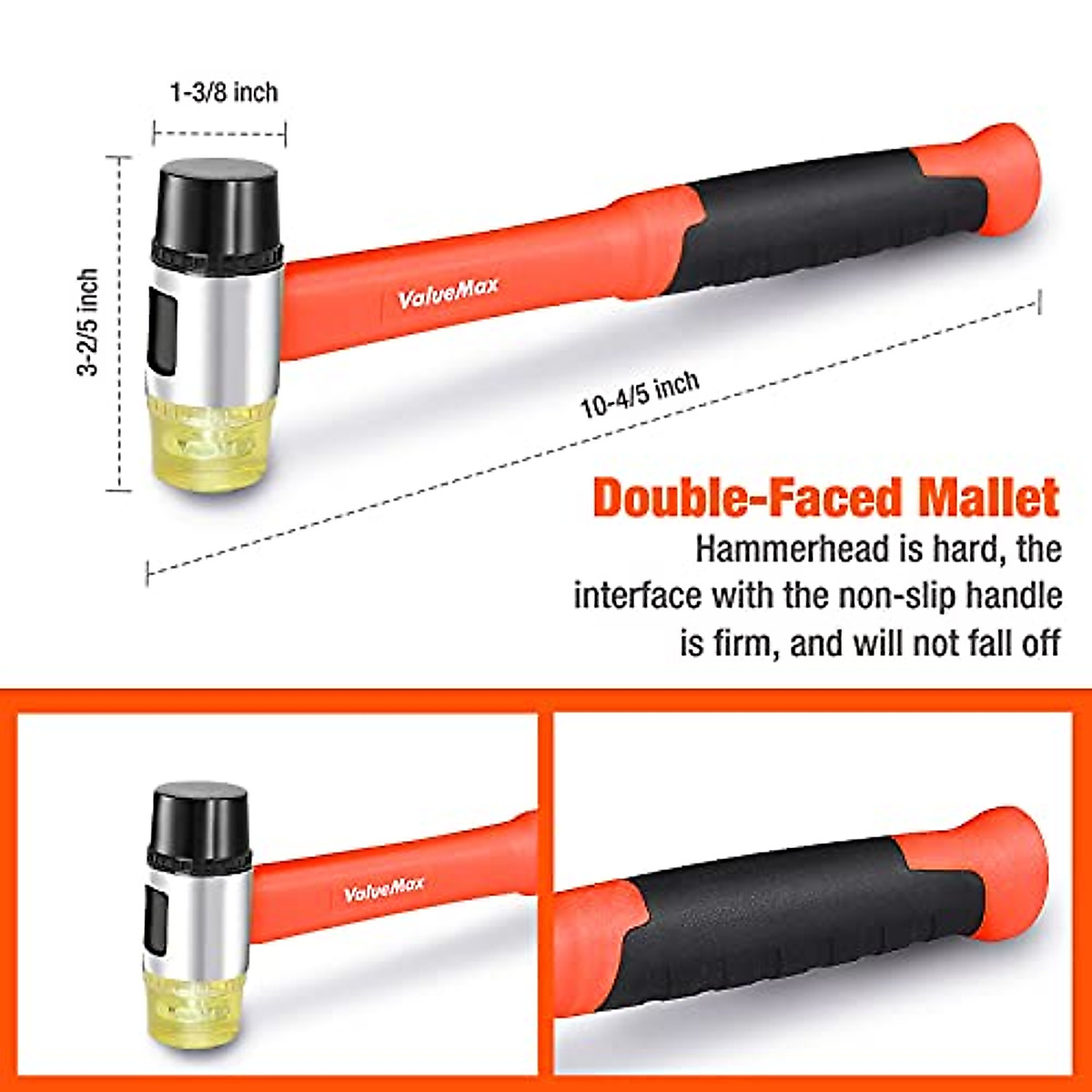 ValueMax Laminate Wood Flooring Installation Kit with Solid Tapping Block, Wider Heavy Duty Pull Bar, Reinforced Double-Faced Mallet with Non-Slip Soft Grip, Foam Kneepads, 30-Piece Spacers