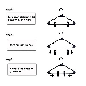 Velvet Hanger Clips for Velvet Hangers - 24 PCS Beige Non-Slip Velvet Clip for Pants Suit Skirt Hanger, Strong Velvet Clips Fit for Ivory Velvet Hangers (Black)