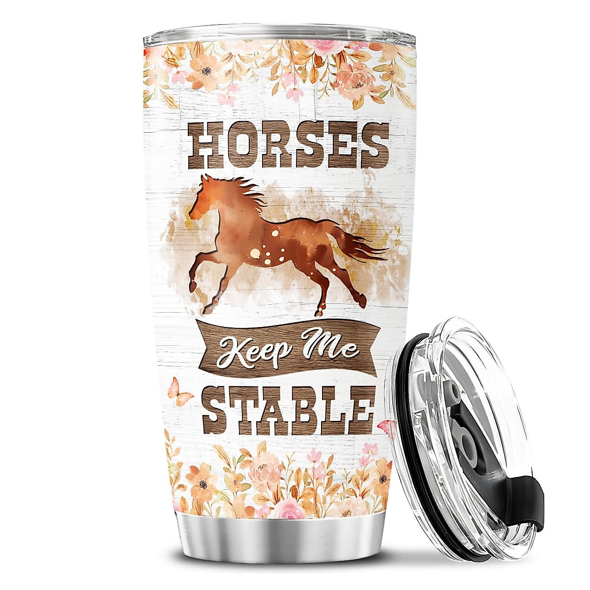 HUBUPU Horse Keep Stable, Tumbler 20 Oz With Lid And Straw, Cups, Horse Gifts