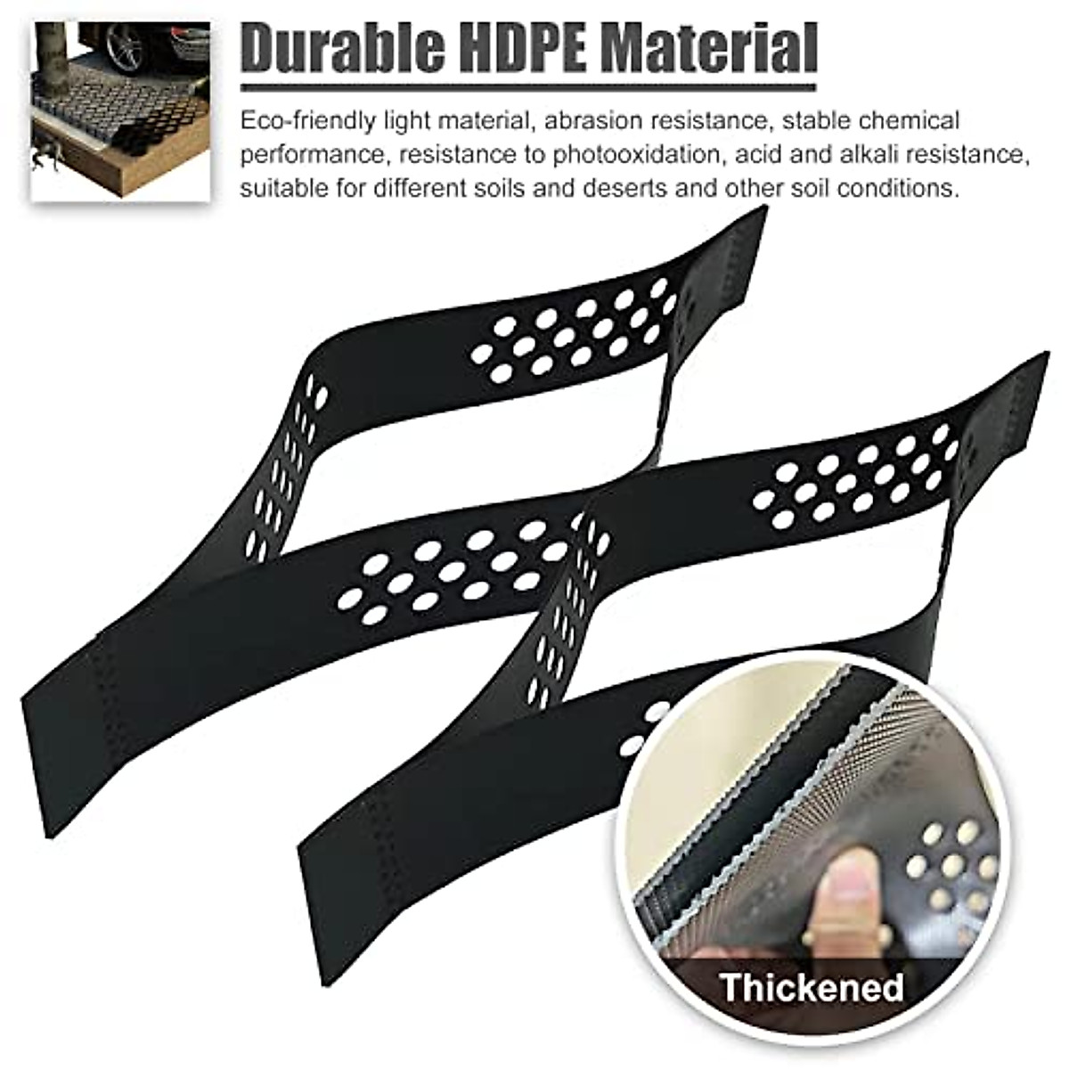 2" Thick Gravel Ground Grid 16.5ft x 33ft - Geo Grid Driveway Stabilization Grids, Gravel Retainer Grid 1885 LBS Per Sq ft, Geocell Geogrid for Walkway Driving RV Parking Slopes and Garden