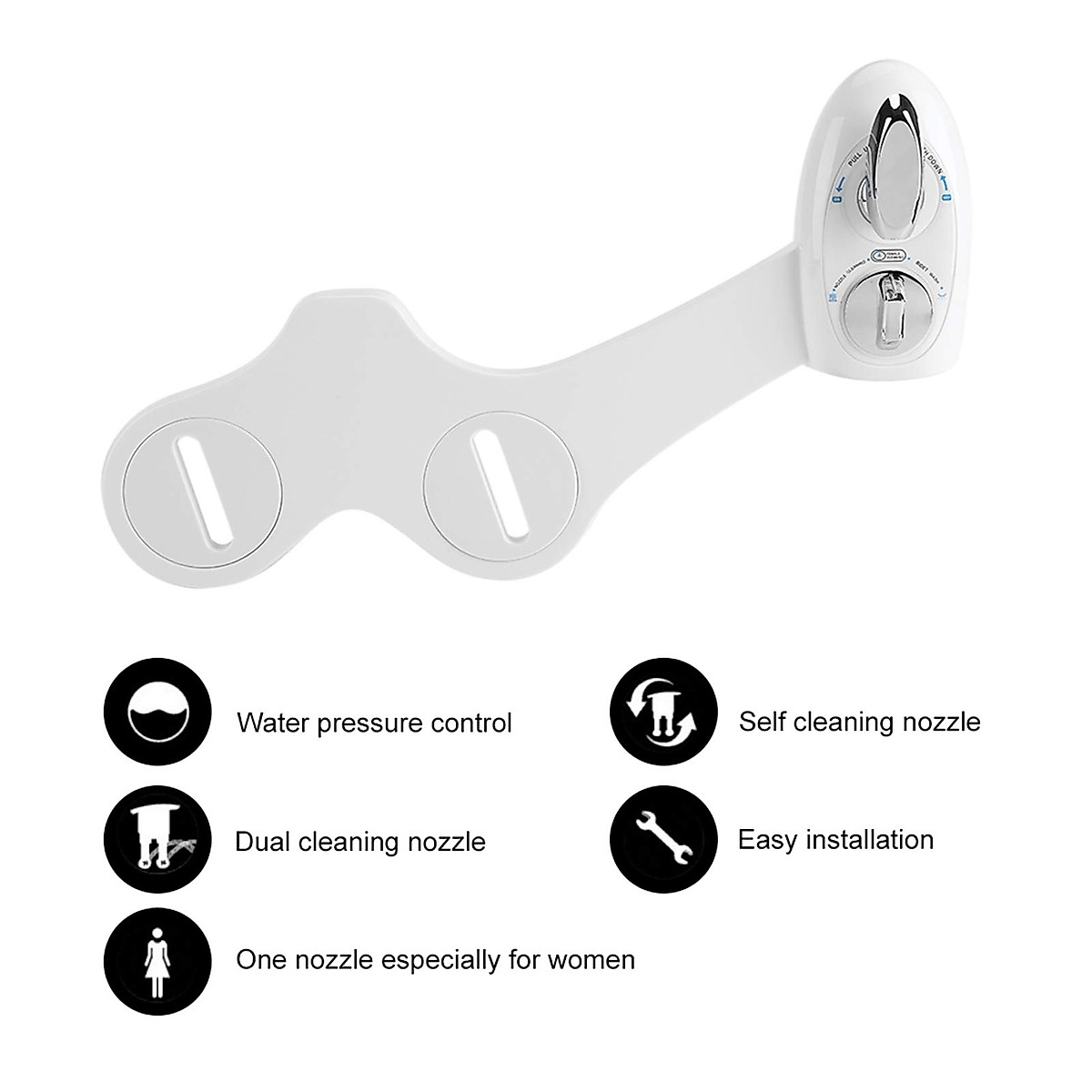 Bidet Attachment for Toilet Seat, Fresh Water Bidet Attachment Adjustable Water Pressure, Rear and Feminine Wash Self-Cleaning Attachment