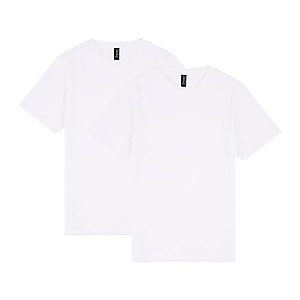 Gildan Adult Softstyle Cotton T-Shirt, Style G64000, Multipack, White (2-Pack), Large