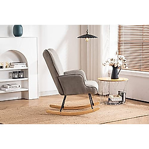 Devion Furniture Shaman Rocking Chair, Wood,Gray 26D x 31W x 37H in